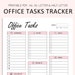 Office Task Tracker Printable - Office Organizer - Work Planner - Work ...
