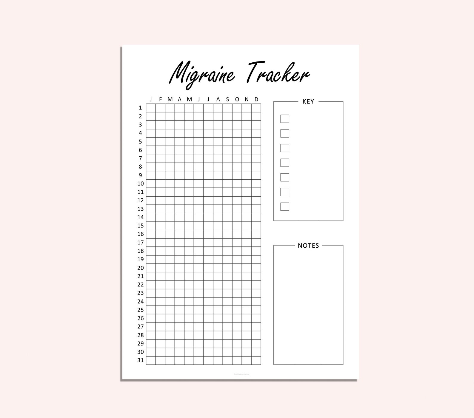Migraine Tracker Printable Migraine Log Headache Tracker Headache Log ...