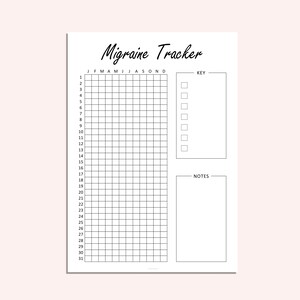 Migraine Tracker Printable Migraine Log Headache Tracker Headache Log ...