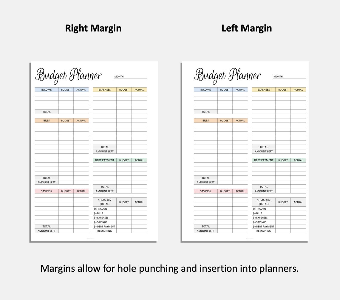 Editable Budget Planner Monthly Income and Expense Tracker - Etsy