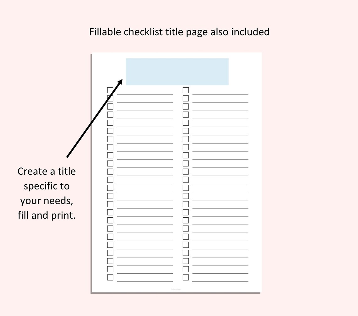 Checklist Set Generic List Printable To Do List Movies To | Etsy
