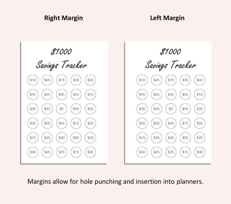 1000 Savings Tracker 1000 Savings Goal Printable 1000 - Etsy UK