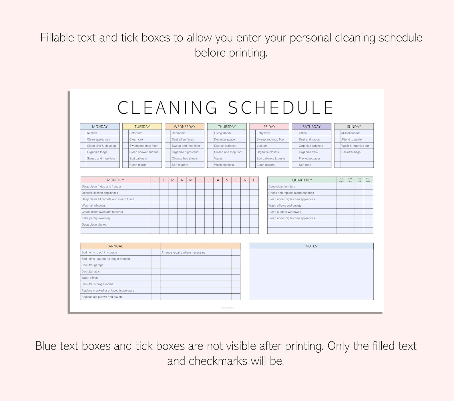 Editable Cleaning Schedule - ADHD Cleaning Planner Printable - Cleaning ...