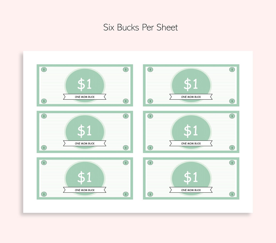 Editable Mom Bucks Behavior Bucks Childrens Reward System Mom Money Kid ...