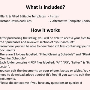 Editable Cleaning Schedule - Cleaning Planner Printable - Cleaning ...