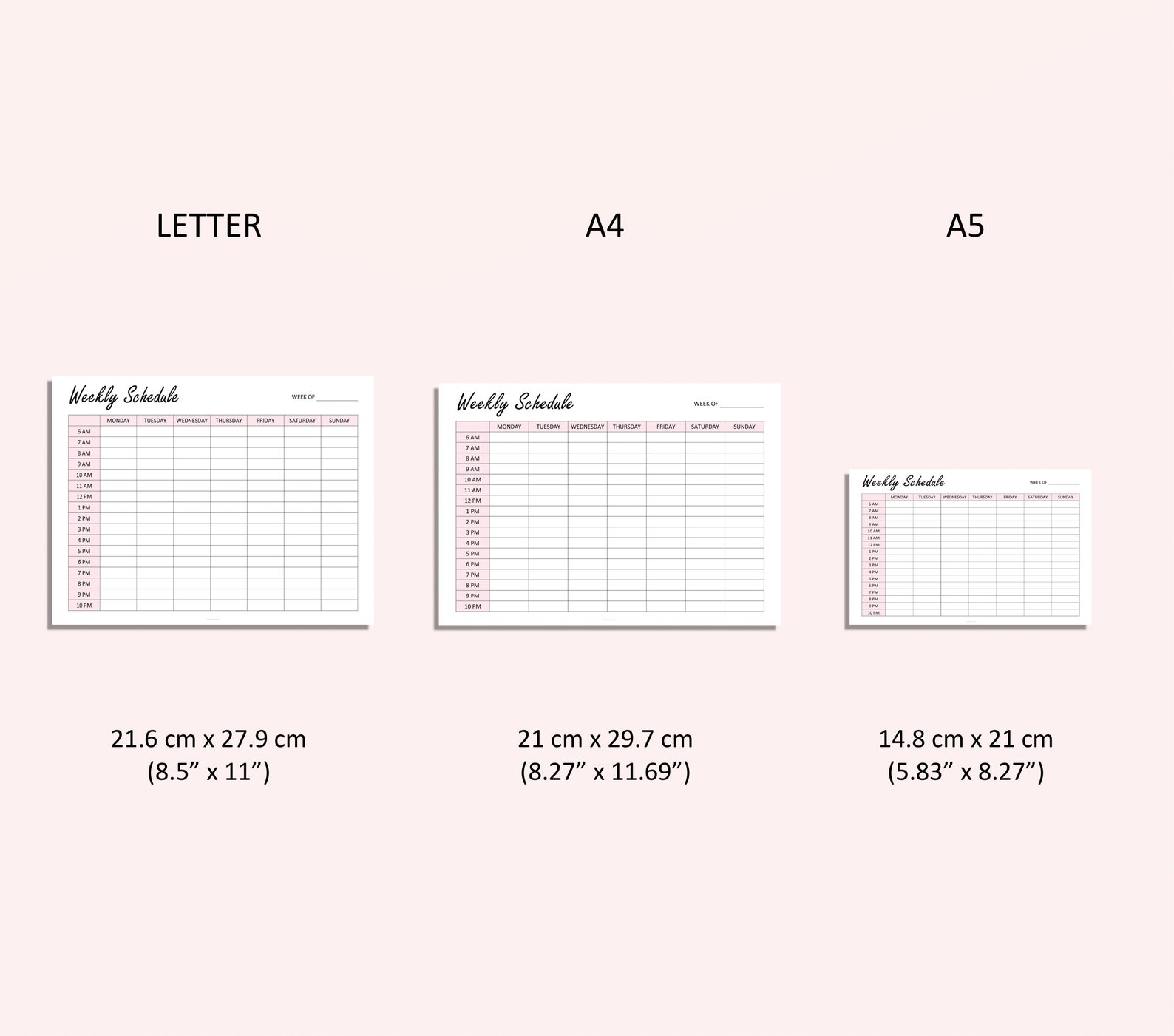 Weekly Schedule - Weekly Planner - Weekly Planner Printable - Weekly ...