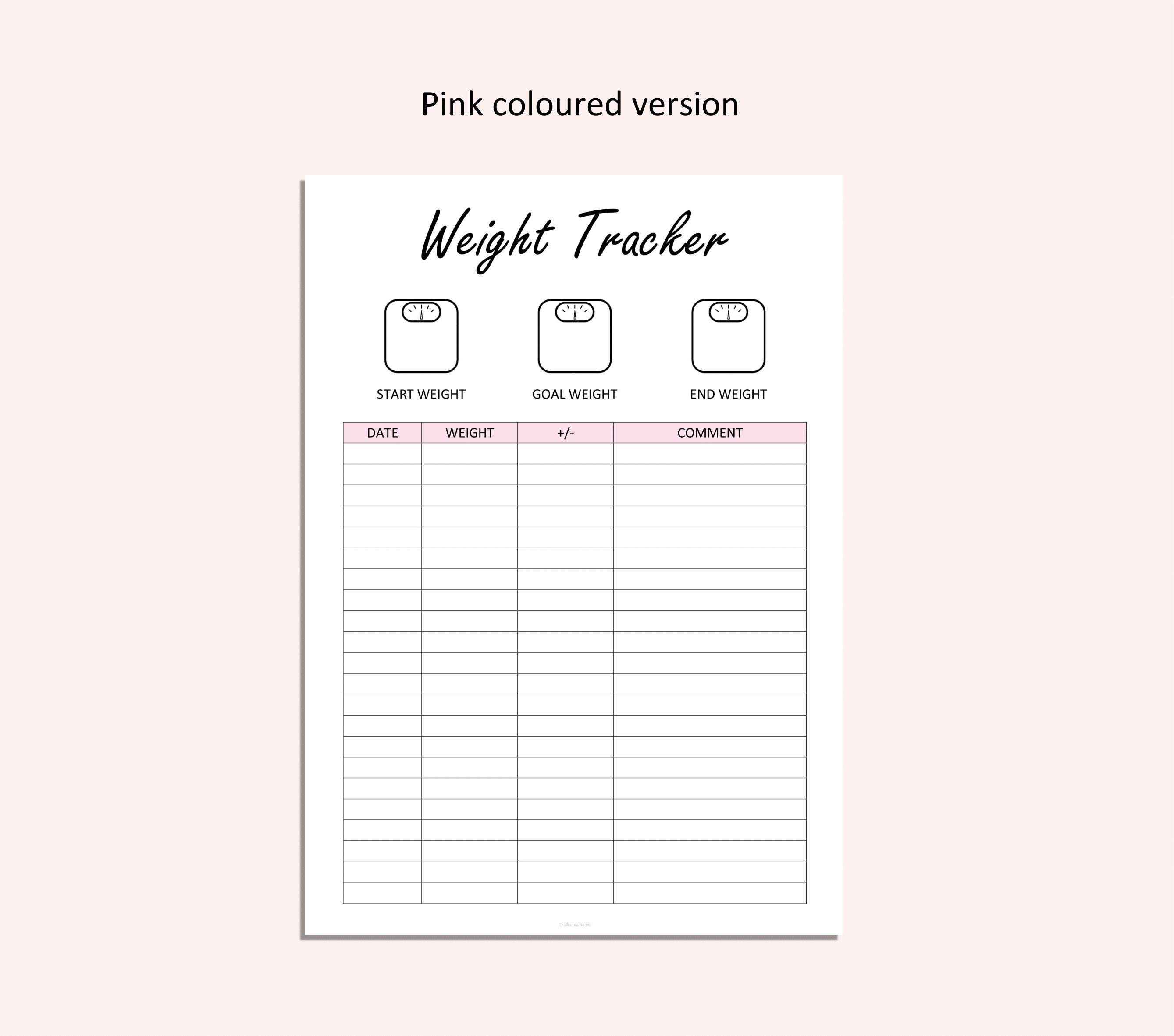 Weight Tracker - Weight Log - Weight Loss Journey - Weight Recorder ...