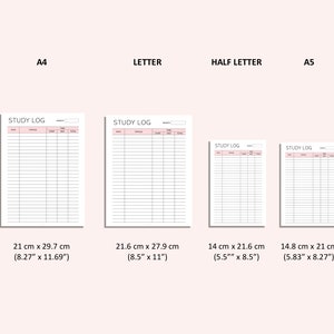 Study Log Printable - Study Hours Tracker - Revision Log - Hours Spent ...