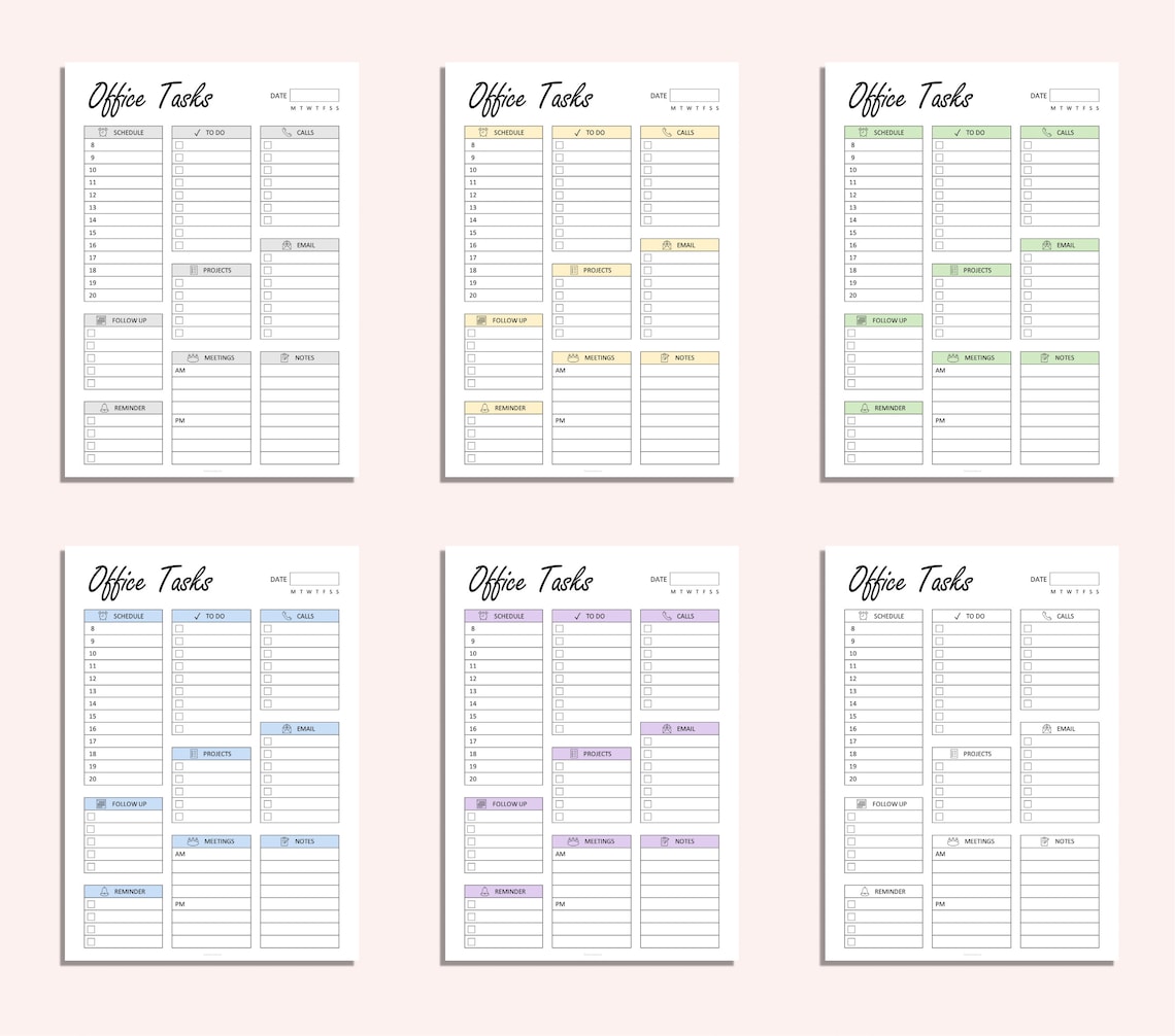 Office Task Tracker Printable - Office Organizer - Work Planner - Work ...