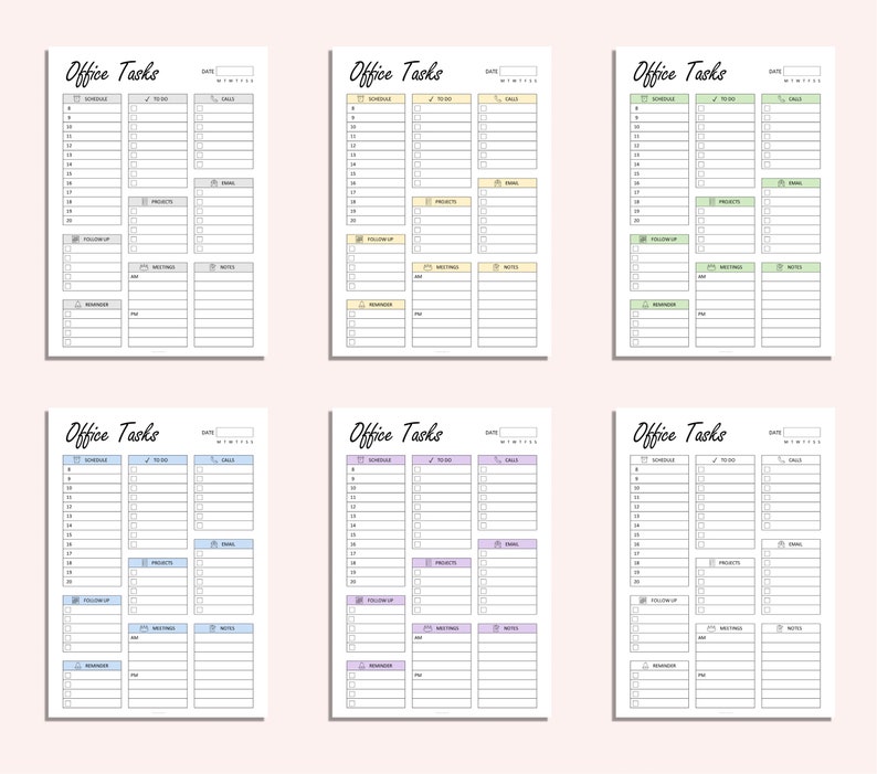 Office Task Tracker Printable - Office Organizer - Work Planner - Work ...