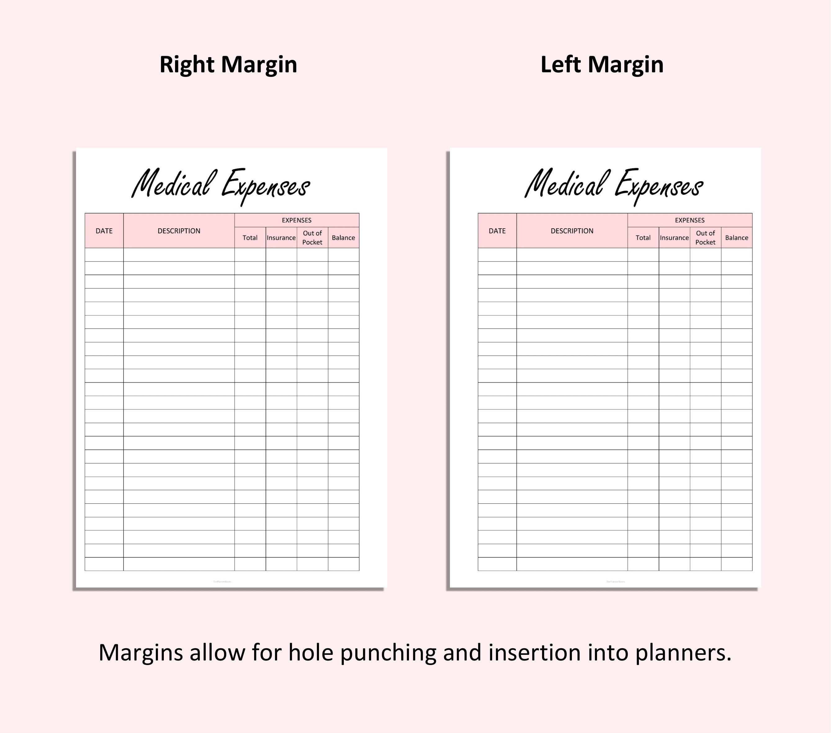 Art & Collectibles Prints A4 A5 Half Letter Medical Bills Log Letter ...