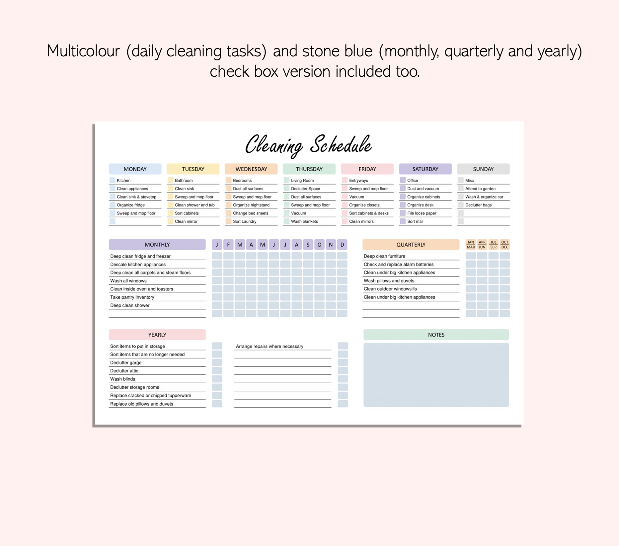 Editable Cleaning Schedule Cleaning Planner Printable - Etsy