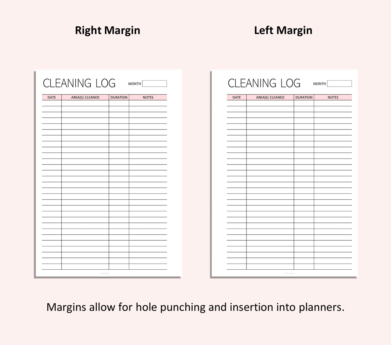Cleaning Log Printable - Cleaning Tracker - Home Maintenance Printable ...