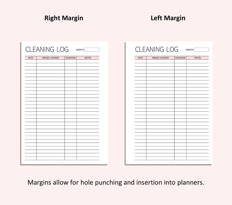 Cleaning Log Printable - Cleaning Tracker - Home Maintenance Printable ...