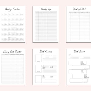 Reading Journal Set Reading Tracker Printable Book Lovers - Etsy