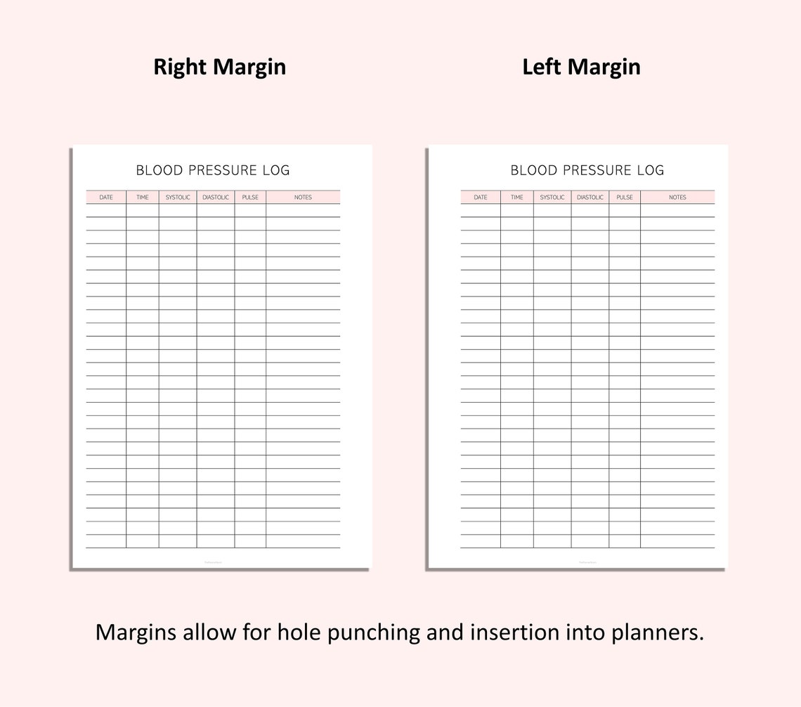 Blood Pressure Log Blood Pressure Tracker Blood Pressure Readings BP ...