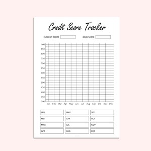 CREDIT Score Tracker Printable - Credit Repair - Planner Insert - PDF ...