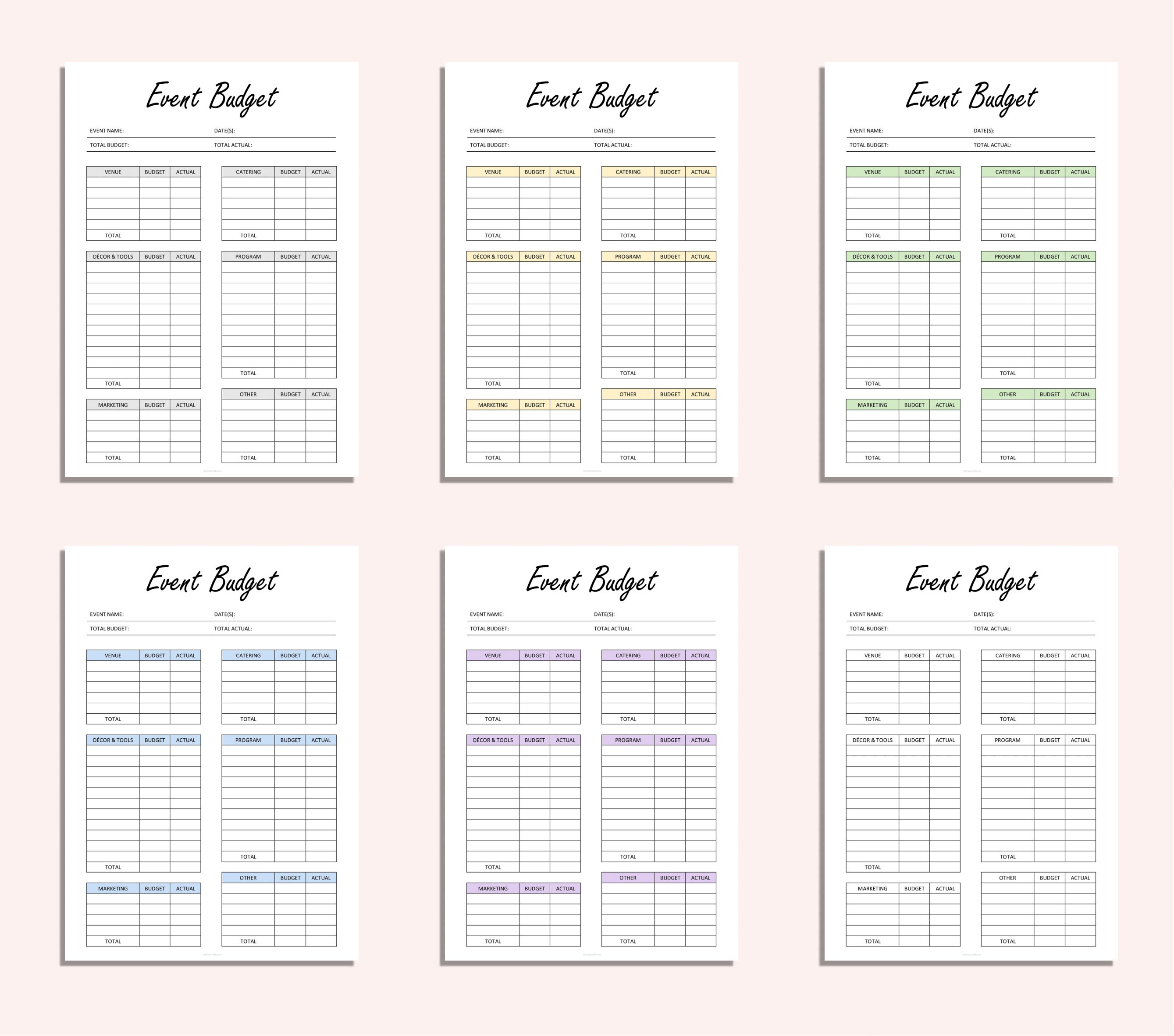 Event Budget Printable - Event Planning - Event Expenses Tracker - PDF ...