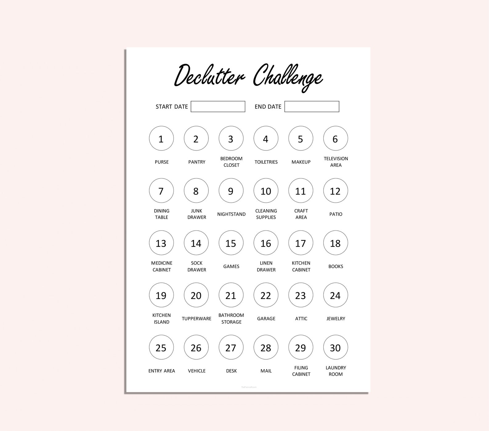30 Day Declutter Challenge Declutter Tracker Printable - Etsy