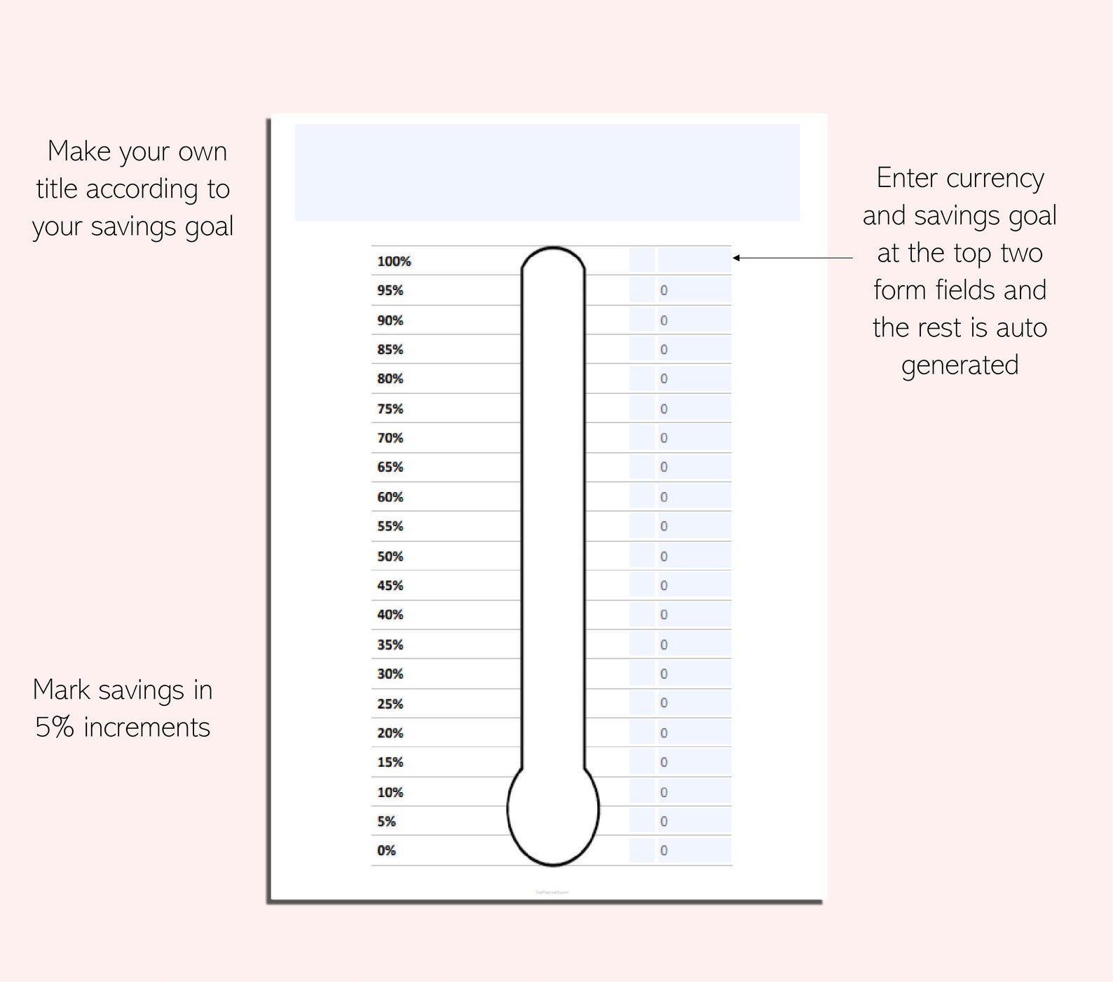 Savings Tracker Thermometer Savings Tracker Goal Tracker - Etsy UK