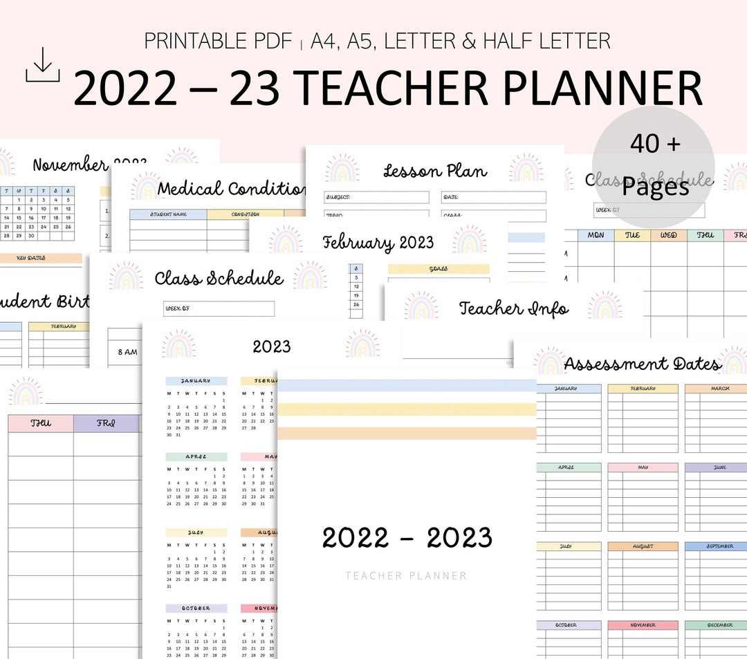 2022 2023 Teacher Planner Teaching Printables Teacher - Etsy