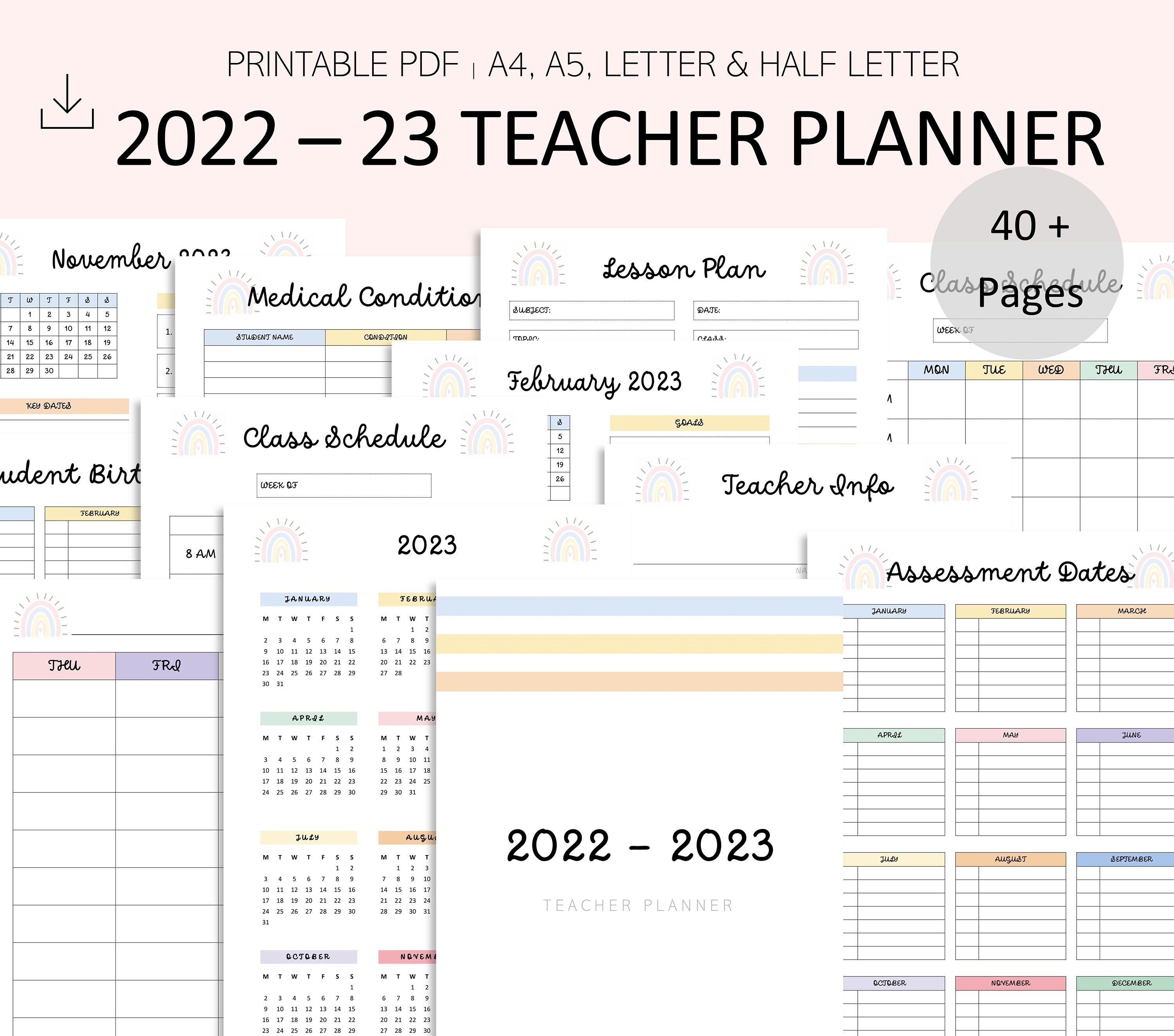 2022 2023 Teacher Planner Teaching Printables Teacher - Etsy