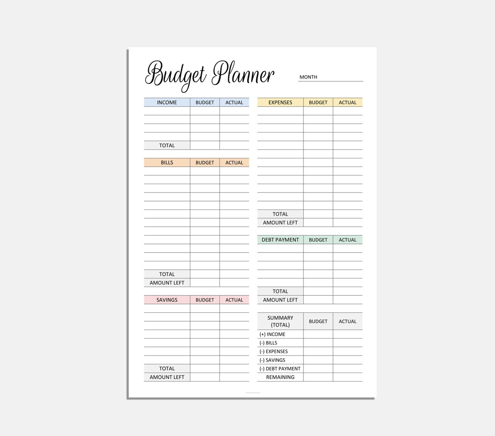Editable Budget Planner Monthly Income and Expense Tracker - Etsy