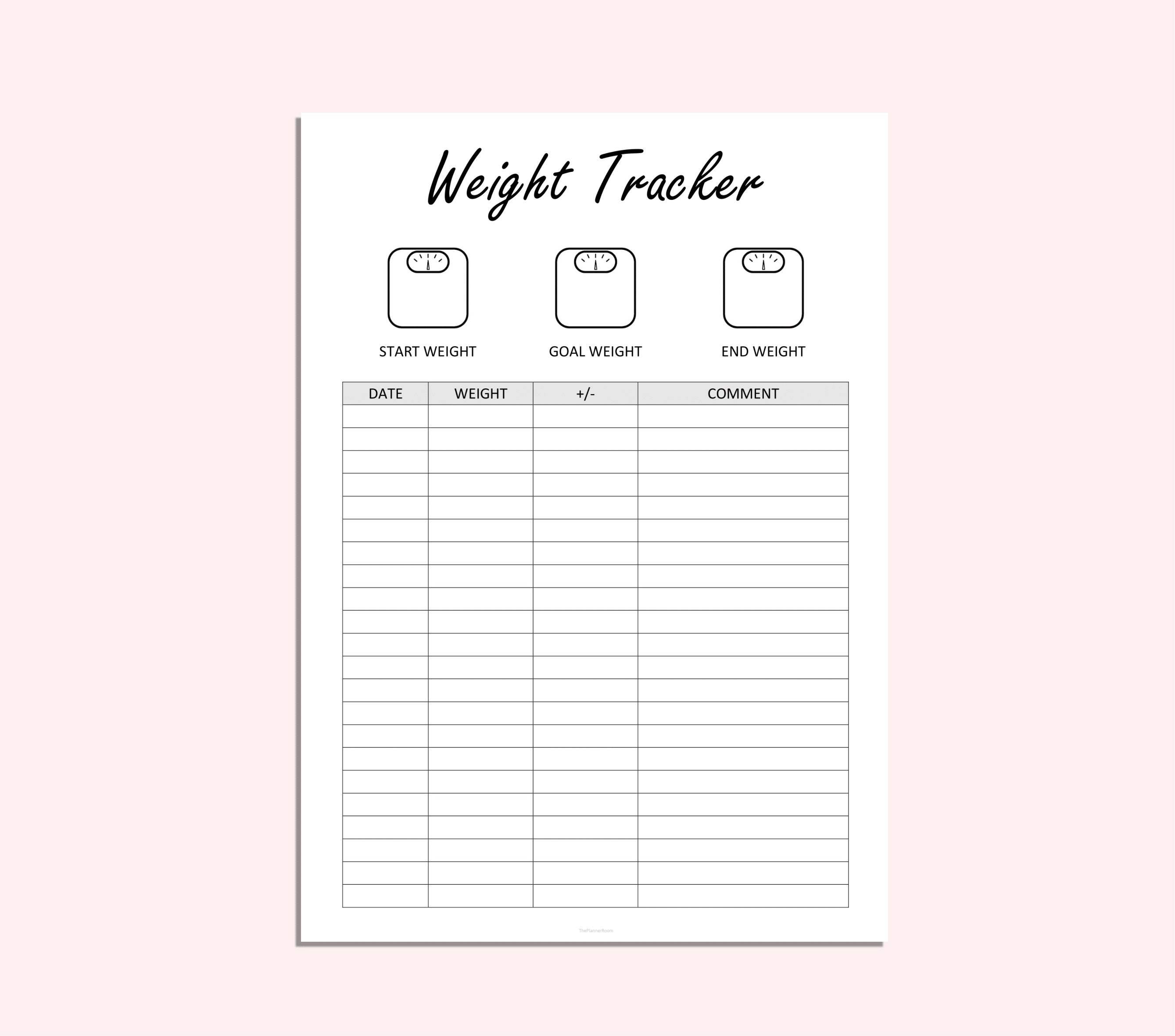 Weight Tracker - Weight Log - Weight Loss Journey - Weight Recorder ...