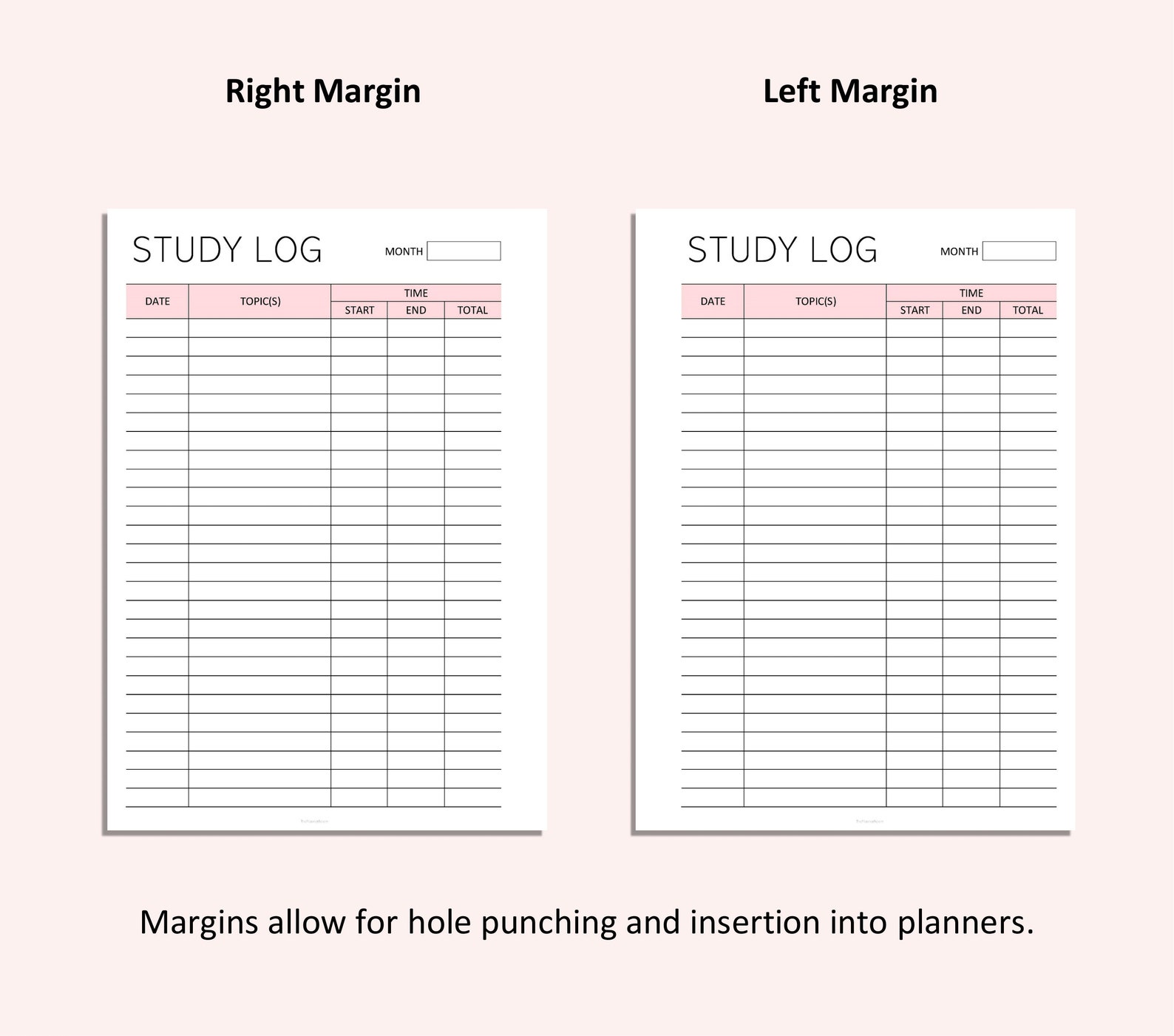 Study Log Printable - Study Hours Tracker - Revision Log - Hours Spent ...
