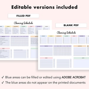 Editable Cleaning Schedule Cleaning Planner Printable Cleaning ...