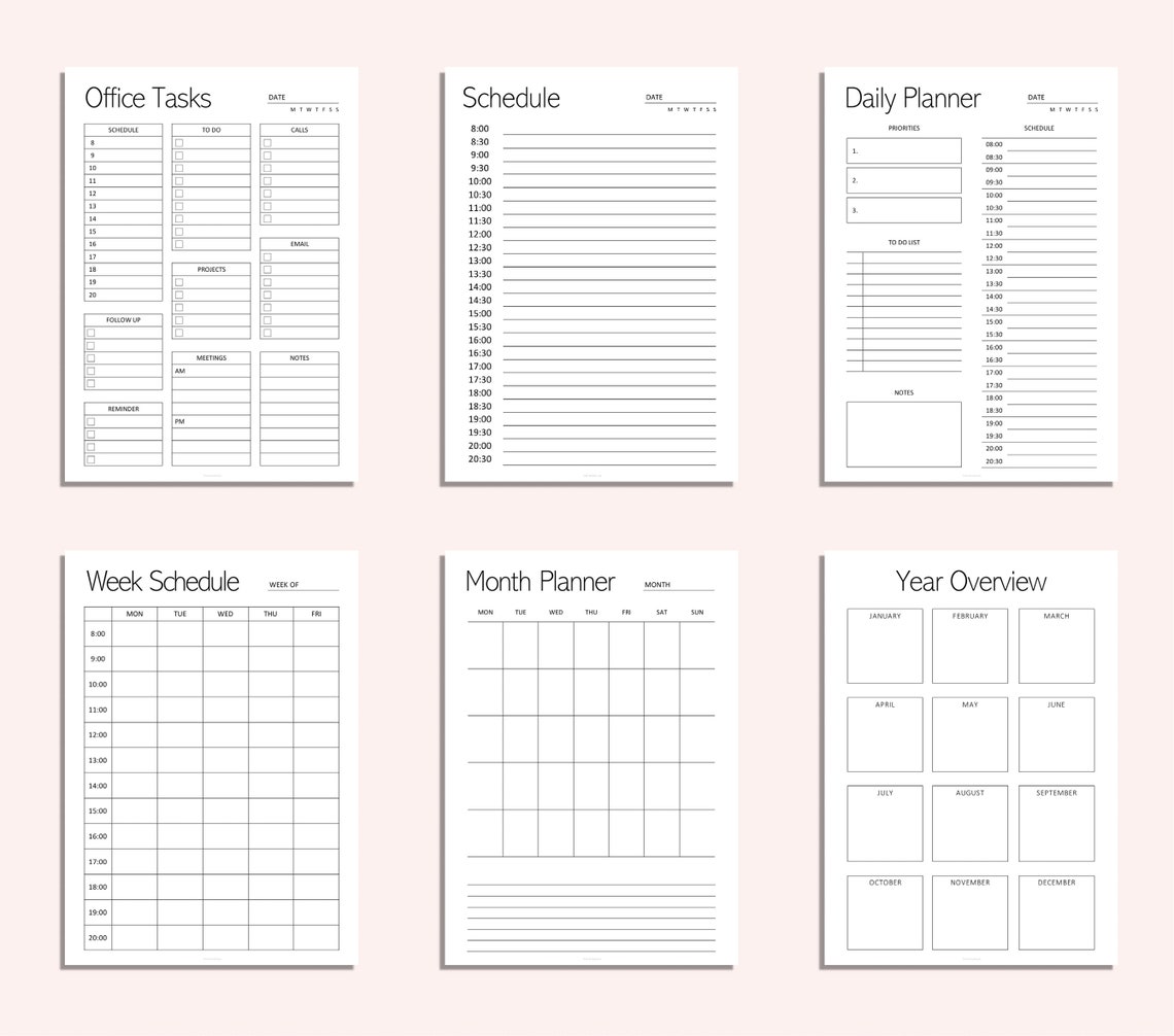 Office Tasks Planner Set office Organizer Printables Work - Etsy