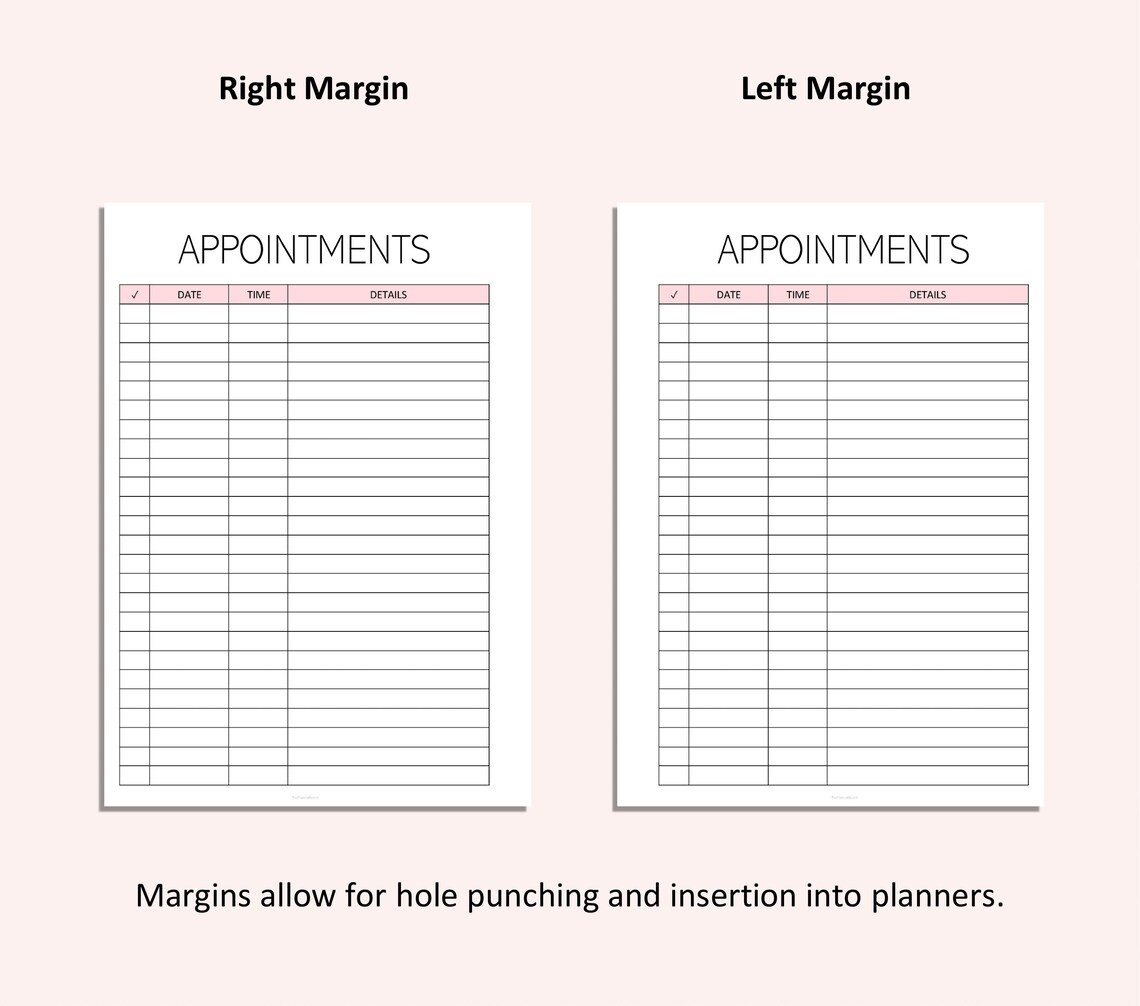 Appointment Tracker Printable Meeting Tracker Appointment - Etsy UK