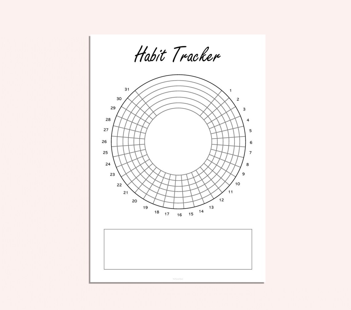 Habit Tracker Wheel Habit Printable 31 Day Tracker 31 - Etsy