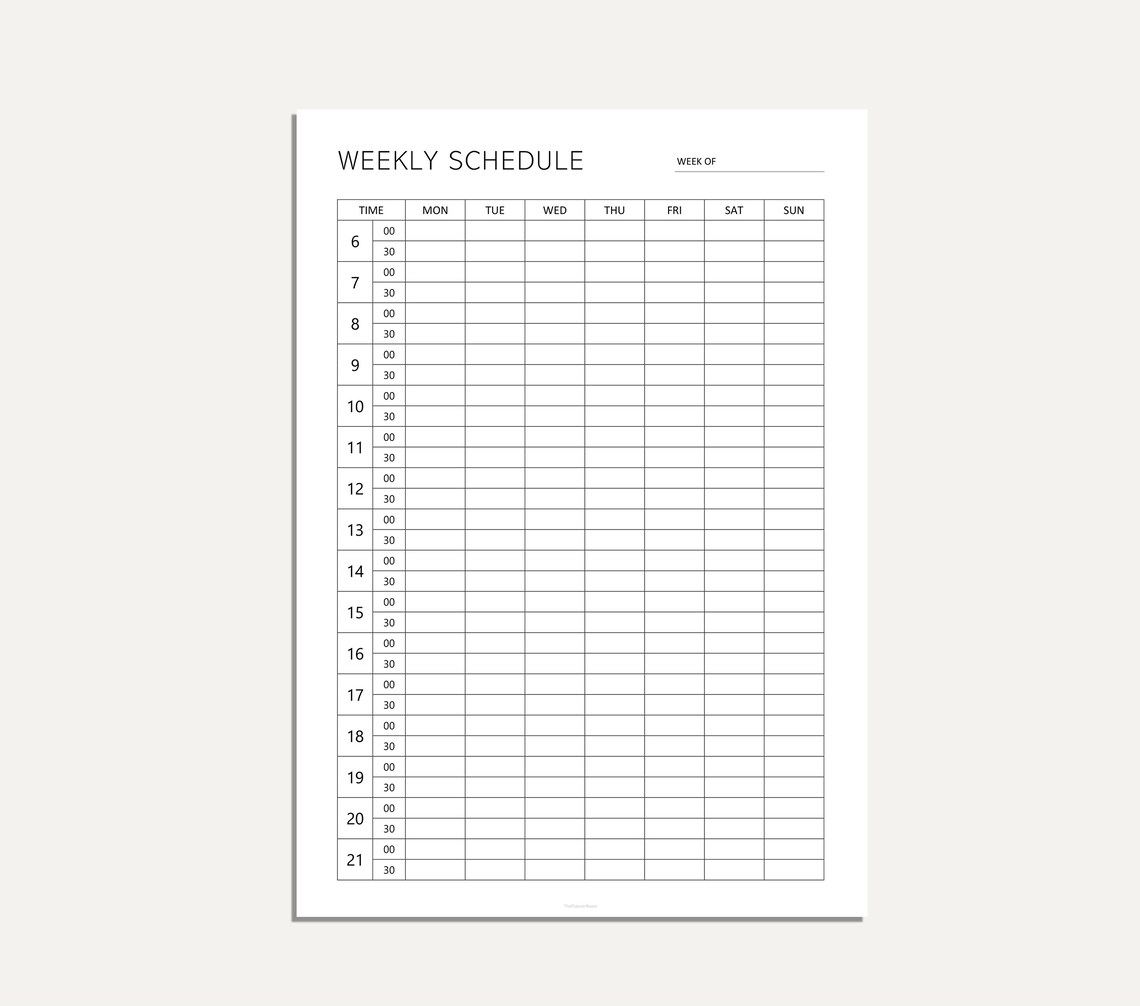 Editable Week Schedule Printable Week Schedule Planner Week Planner ...
