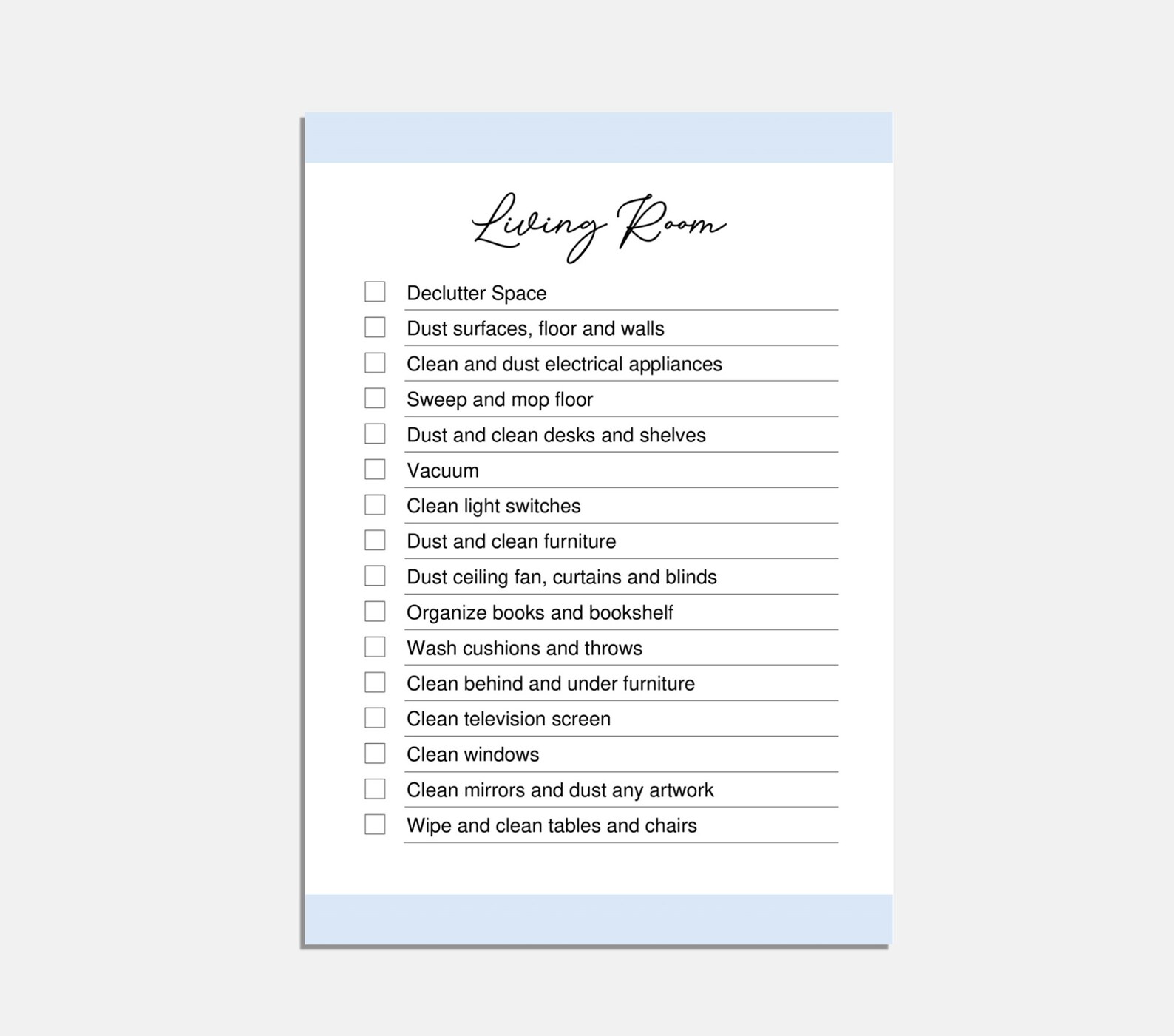 Editable Room Cleaning Checklist - Room Cleaning Printable - Cleaning ...