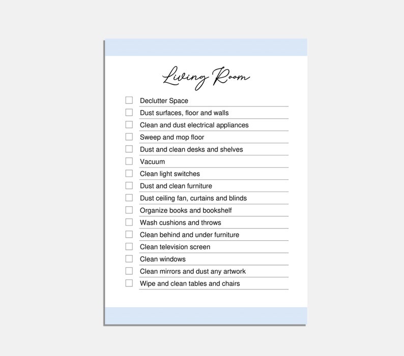 Editable Room Cleaning Checklist - Room Cleaning Printable - Cleaning ...