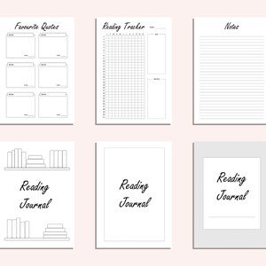 Reading Journal Set Reading Tracker Printable Book Lovers - Etsy