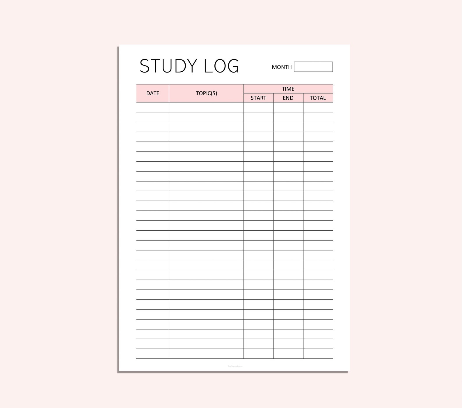 Study Log Printable - Study Hours Tracker - Revision Log - Hours Spent ...