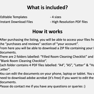 Editable Room Cleaning Checklist - Room Cleaning Printable - Cleaning ...