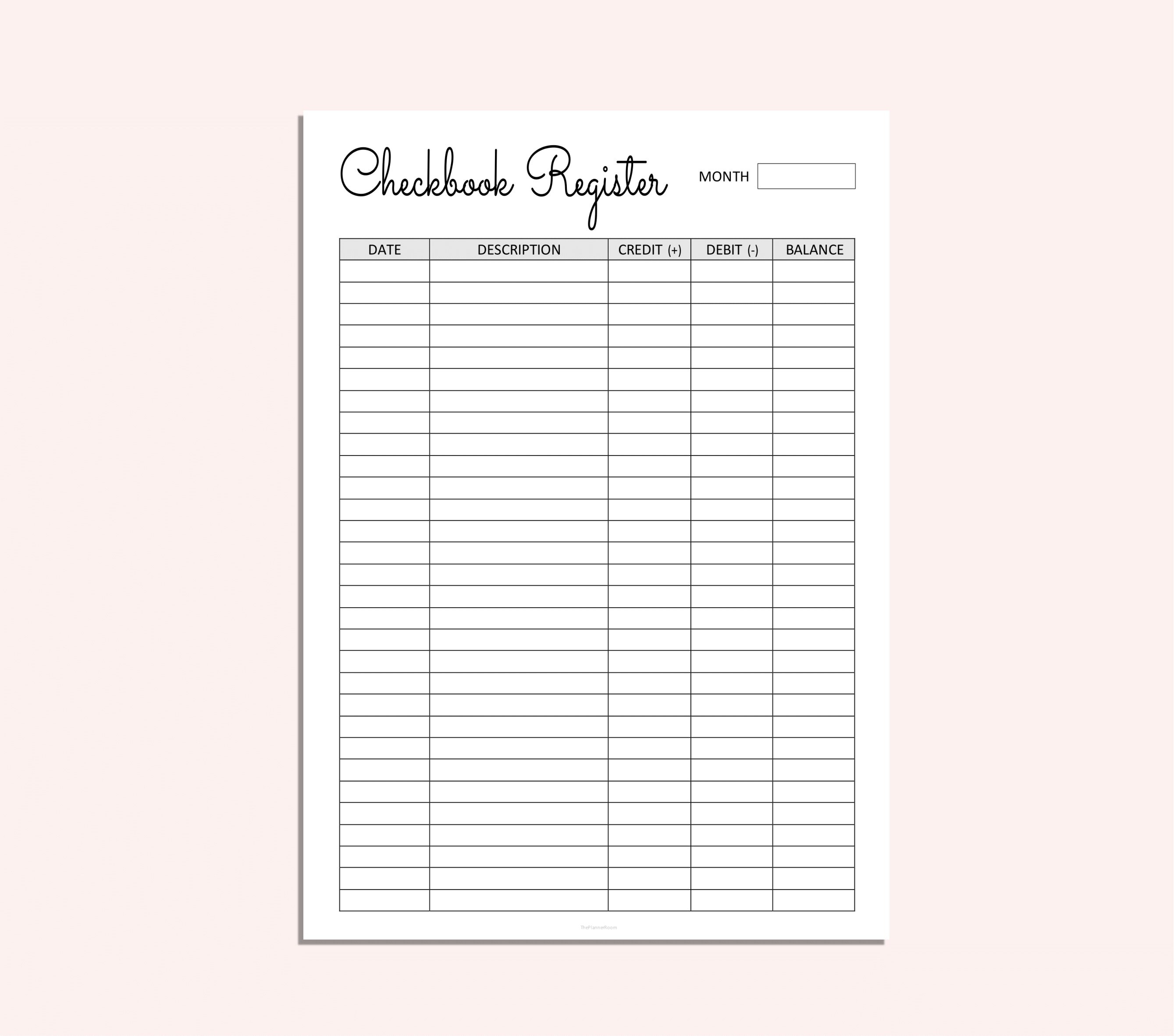 Checkbook Register Printable Check Register Pages - Etsy