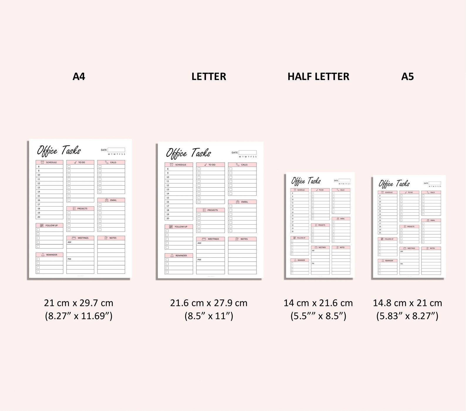 Office Task Tracker Printable - Office Organizer - Work Planner - Work ...