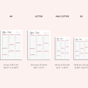 Office Task Tracker Printable - Office Organizer - Work Planner - Work ...
