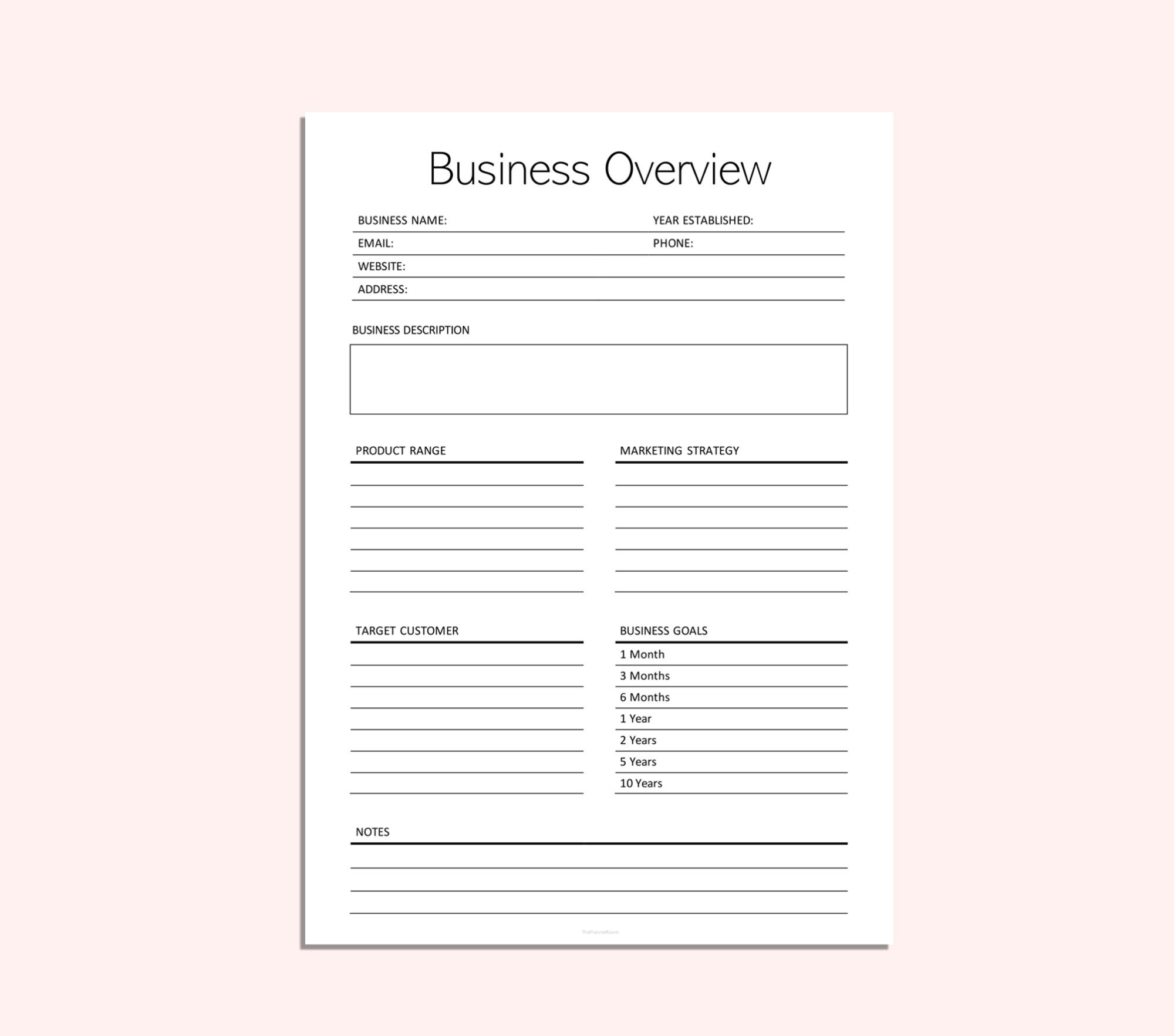 Business Planner Printable Set PDF A4 A5 LETTER - Etsy Canada