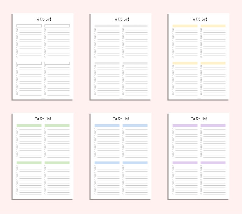 Editable to Do List - 4 Category to Do List Printable - Editable ...