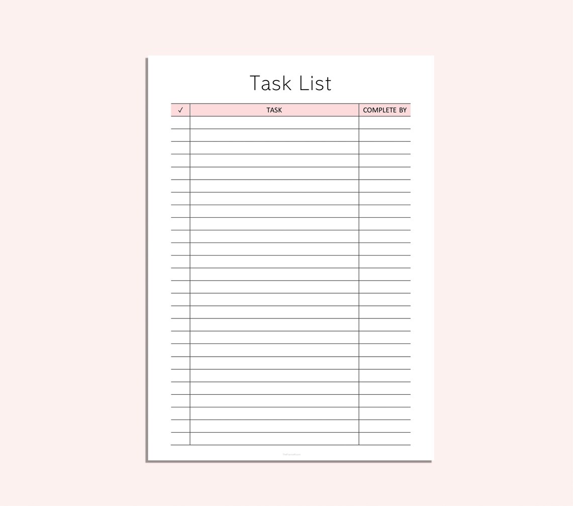 Task List Printable Task Tracker Task Checklist Office - Etsy