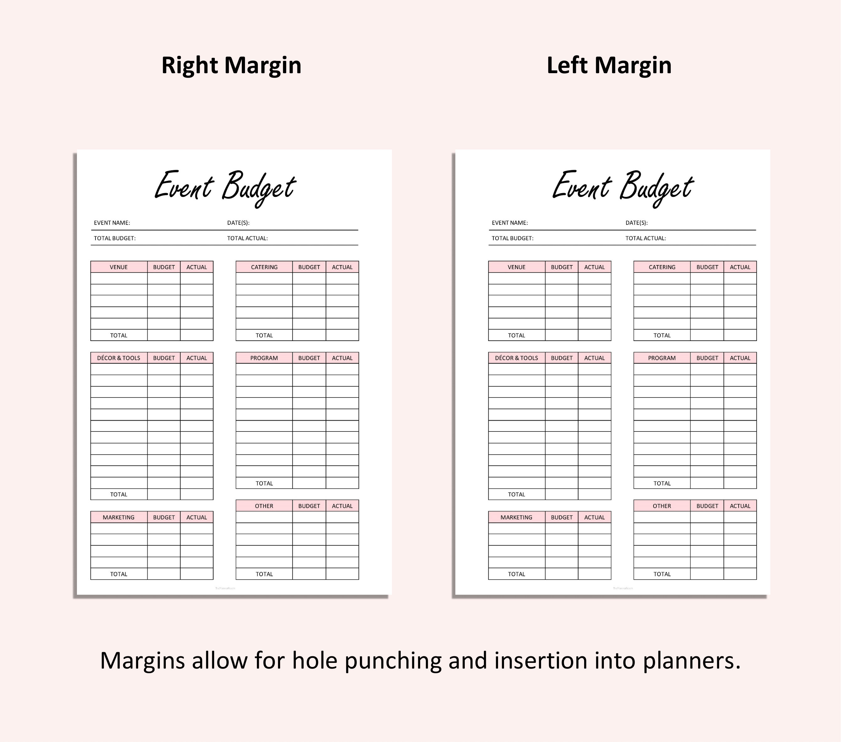 Event Budget Printable - Event Planning - Event Expenses Tracker - PDF ...