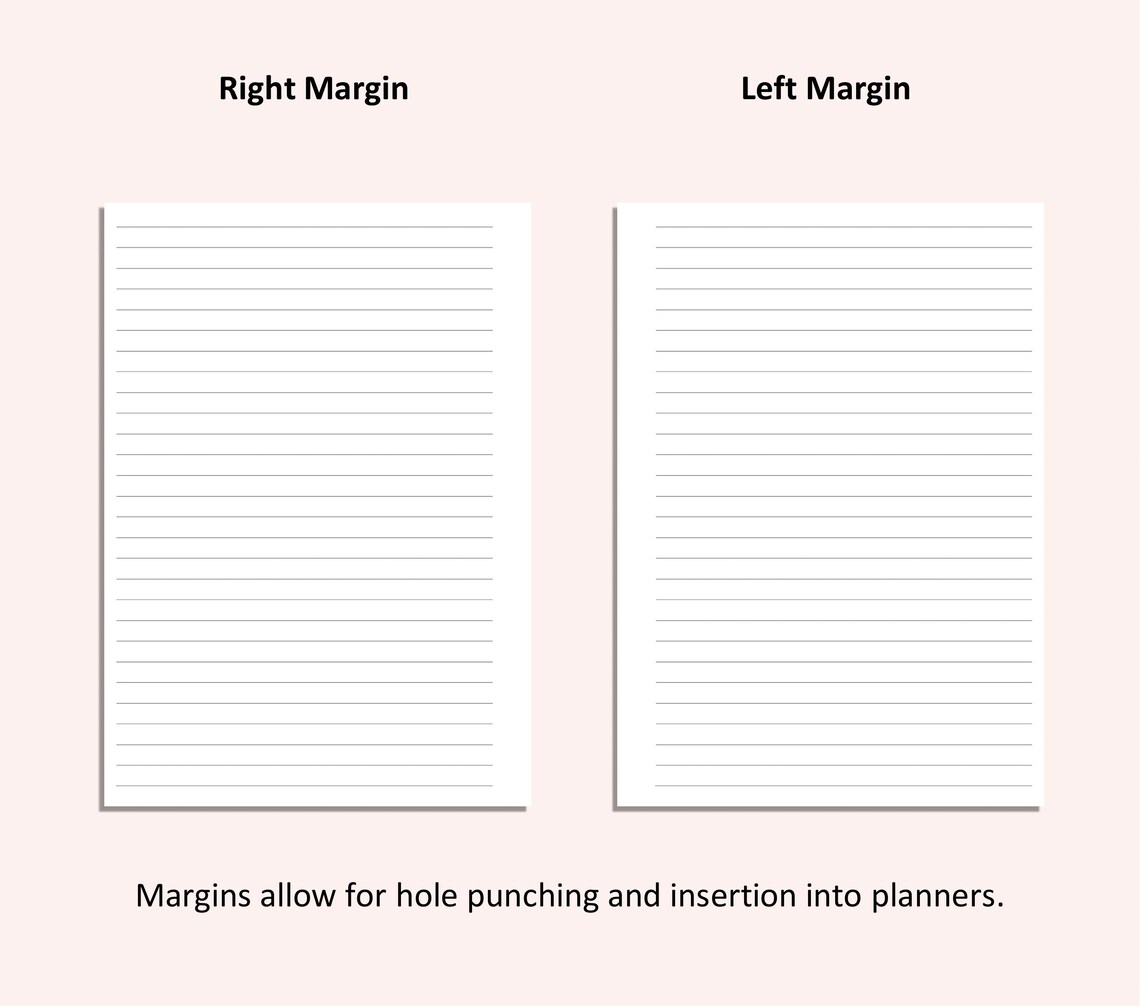 Printable Lined Page Lined Sheets Printable Lined Notes | Etsy