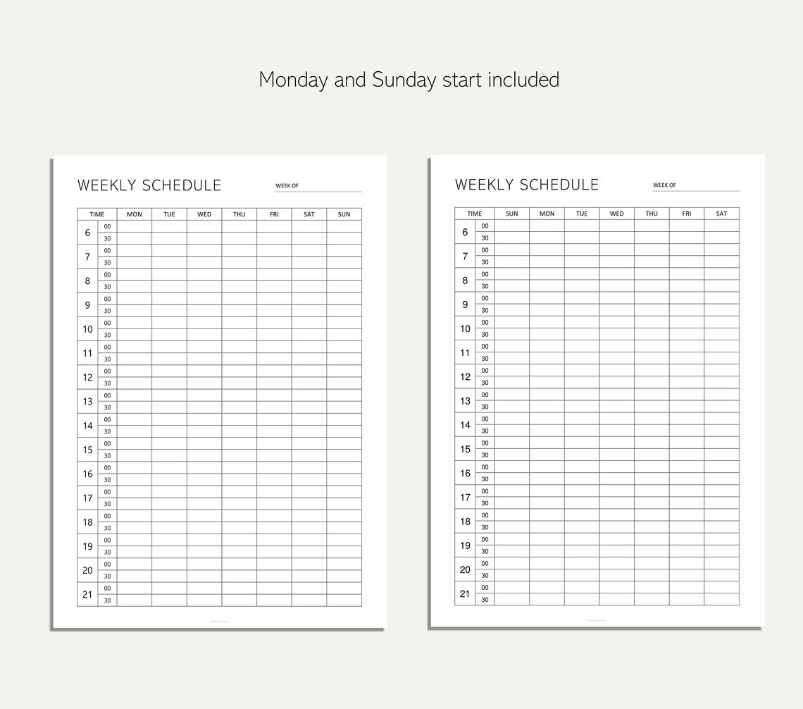 Editable Week Schedule Printable Week Schedule Planner Week Planner ...