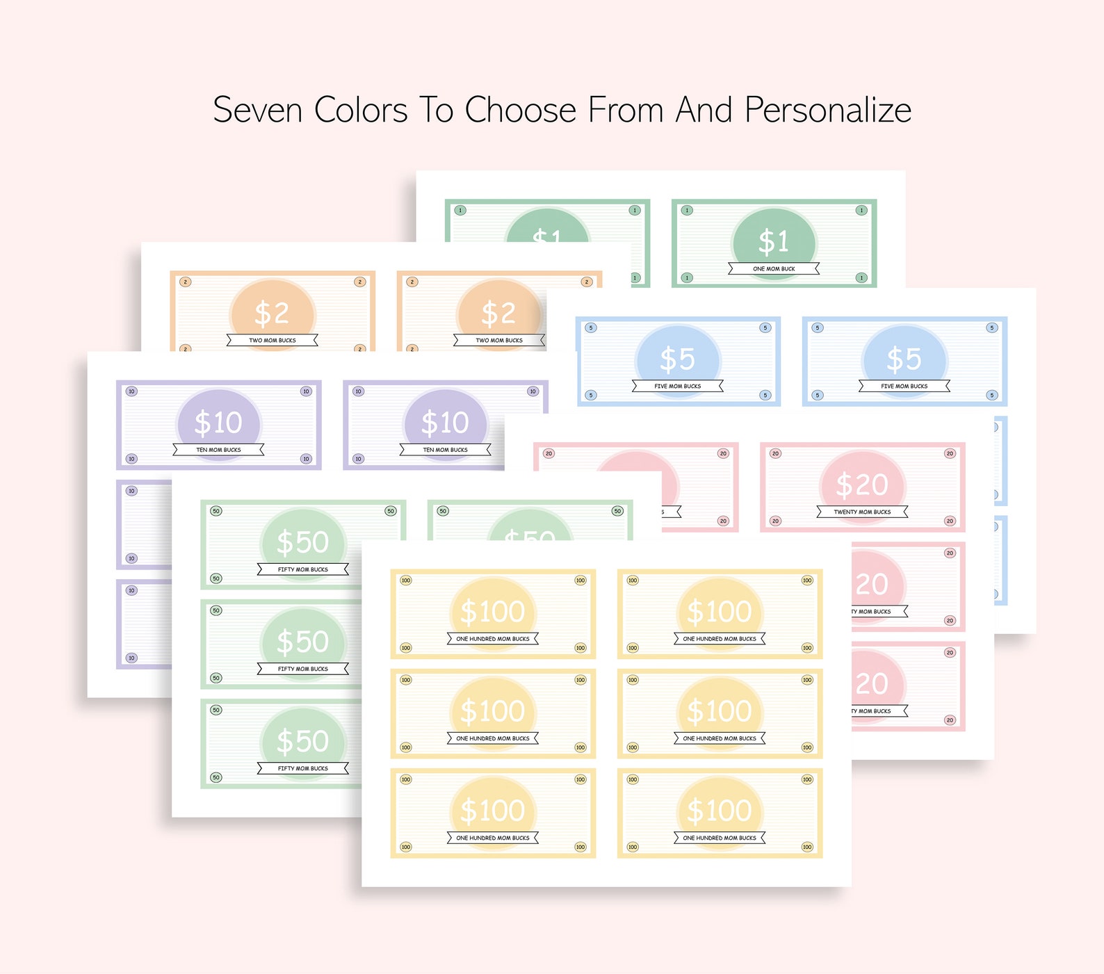 Editable Mom Bucks Behavior Bucks Childrens Reward System Mom Money Kid ...