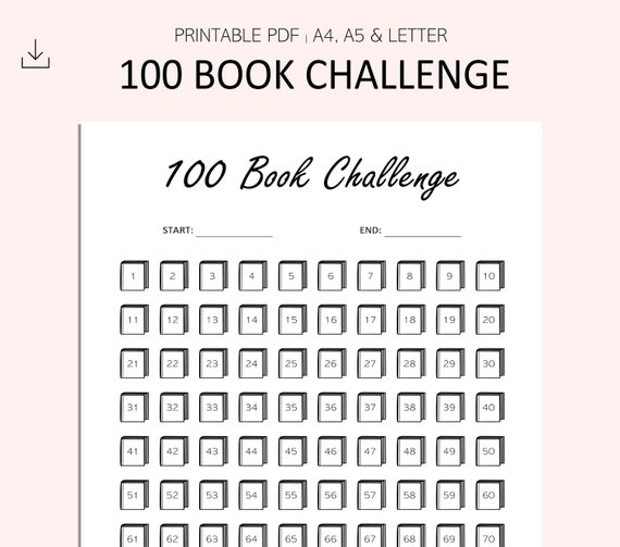 100 Book Challenge Reading Challenge Reading Tracker - Etsy